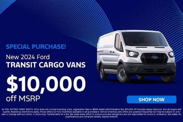 New 2024 Ford Transit Cargo Vans | Capital Ford of Wilmington Specials ...